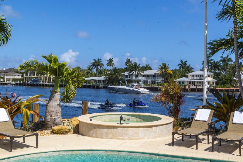 Delray Beach Waterfront Villa Vacation Rental with heated pool Florida